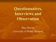 Questionnaires, Observation, Interview - 豆丁网